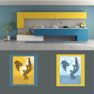 Blue Rooster Kitchen Wall Art Decor • KBM D3signs KBM D3signs