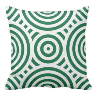 Geometric Circle Pattern Decorating A Green Throw Pillow • KBM D3signs ...