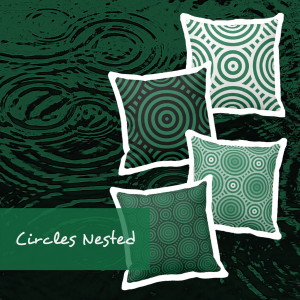 Green Throw Pillows With A Circles Pattern In 10 Color Combinations ...