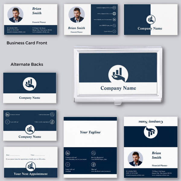 Blue Financial Planner Business Card • KBM D3signs