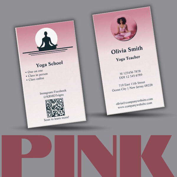 Nine Yoga Business Cards With Photo Or Logo • KBM D3signs