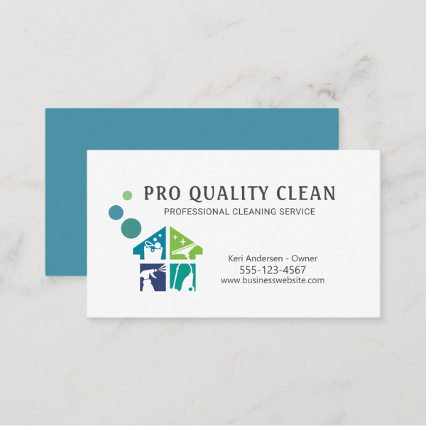 Cleaning Service Business Cards • KBM D3signs