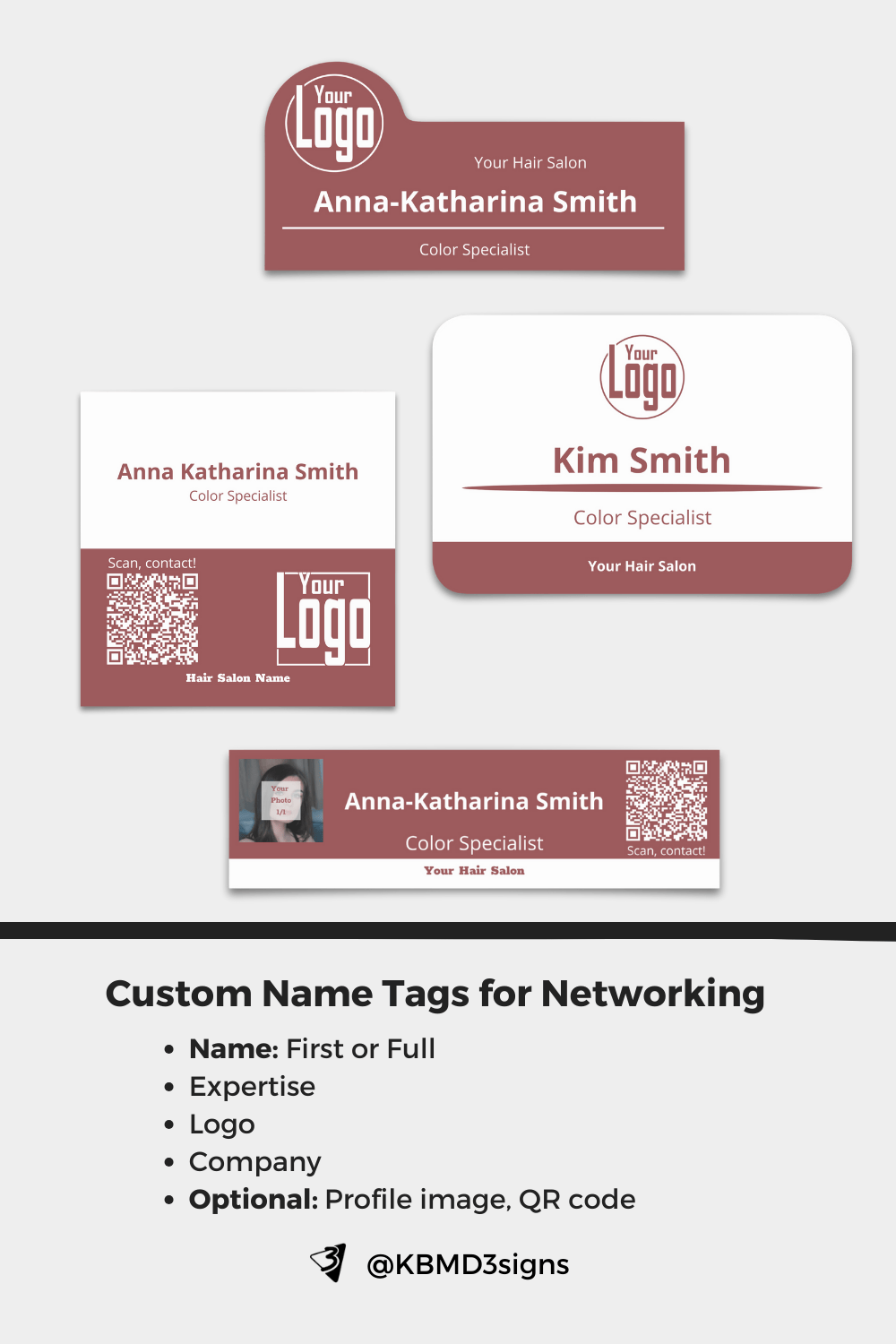 Custom Name Tags for Small Businesses - Personalize Your Brand • KBM ...